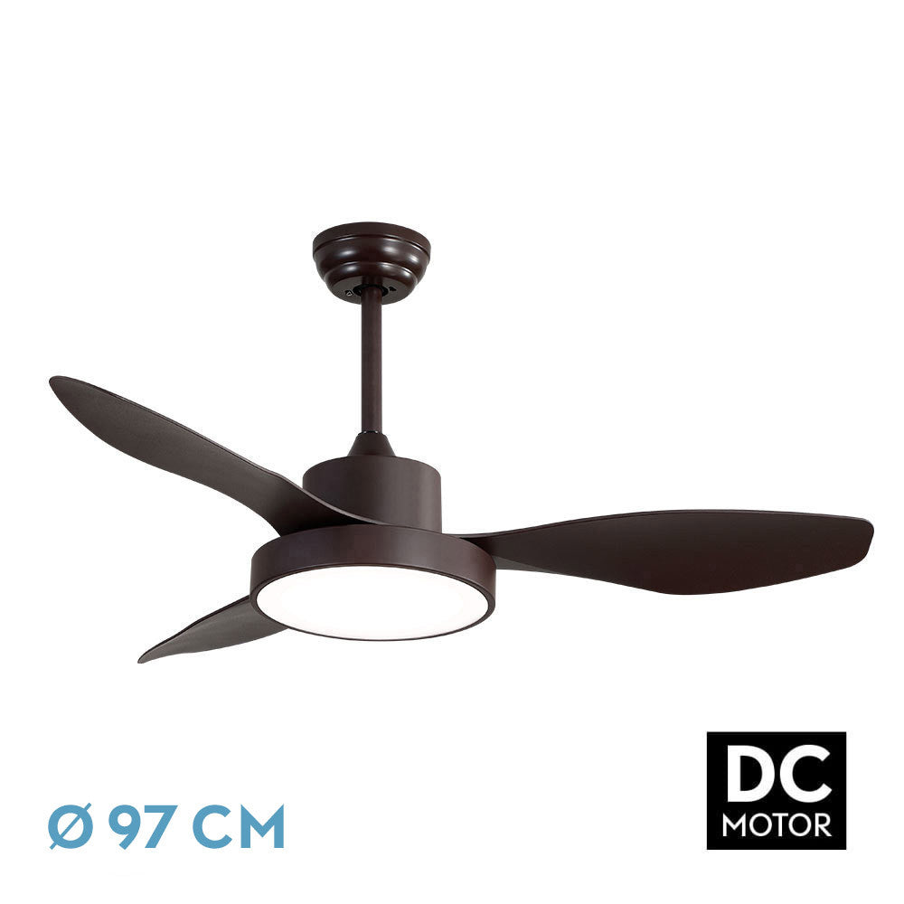 Ventilador DC Marrón | 6 Velocidades | Fabrilamp / Abrila – LUZGURÚ